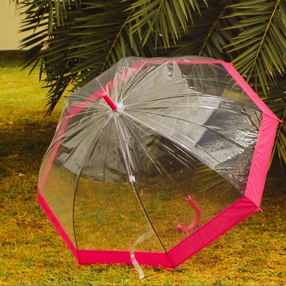 Accessories | Hot Pink Clear Transparent Bubble Rain Umbrella | Poshmark